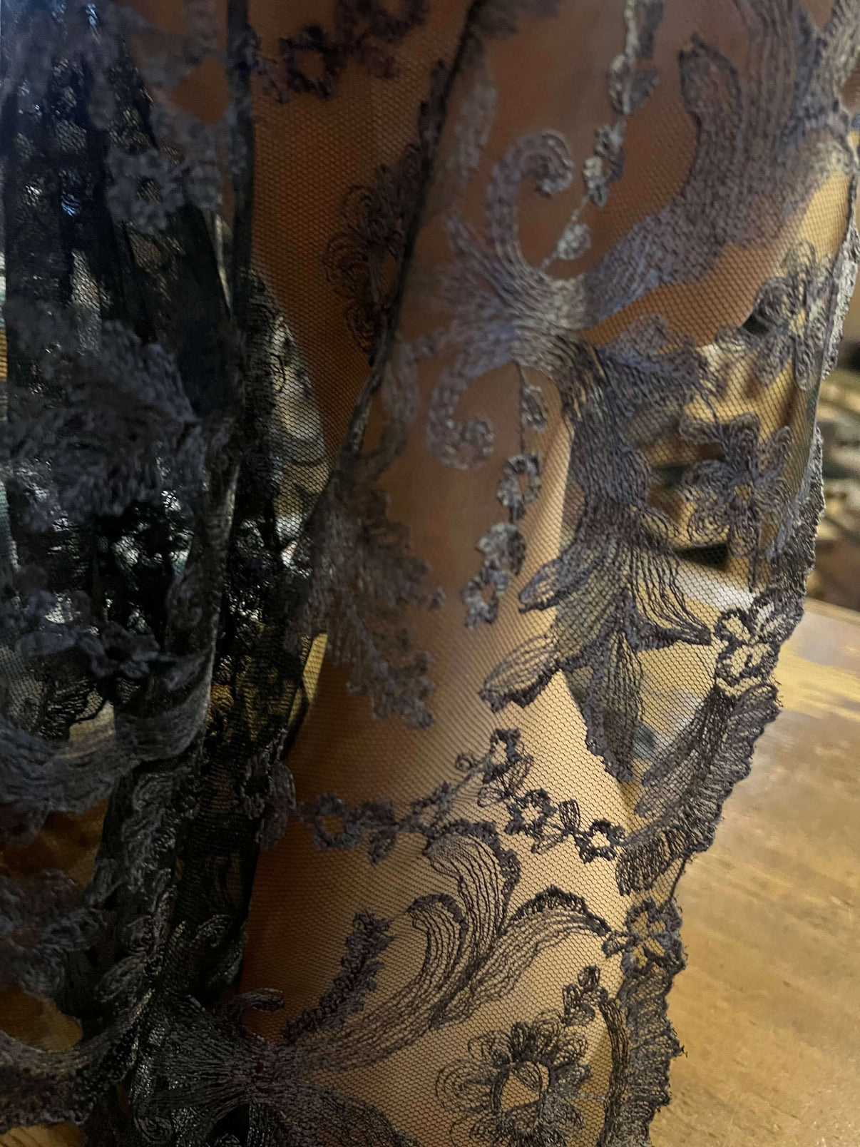 Mercy Grey on Black Chapel Veil Mantilla – Soul Supply